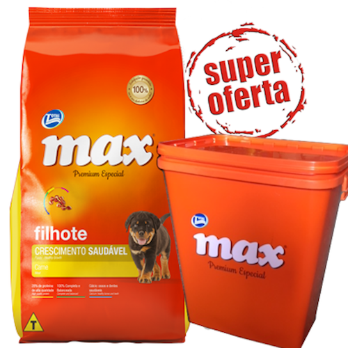 Max Cachorros Crecimiento Saludable 20 Kg+Contenedor - Racionya